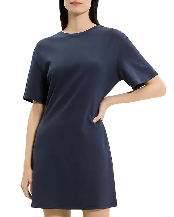 Theory Ruched Shoulder Dress - Nocturnal Navy