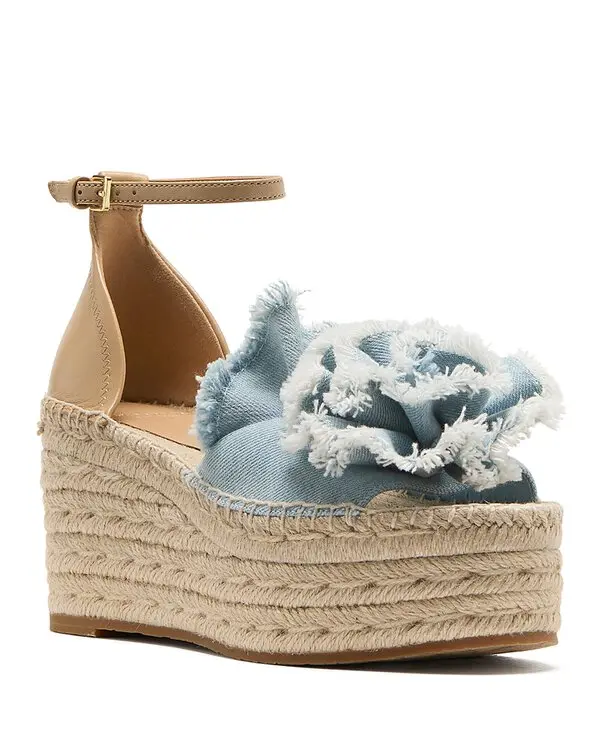 Kate Spade New York Flourish Espadrille Wedge Sandals - Denim/wanut