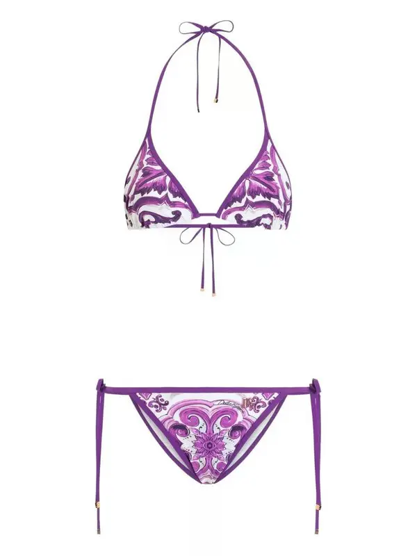 Dolce & Gabbana Majolica-print Bikini - White