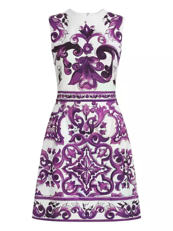 Dolce & Gabbana Graphic-print Mini Dress - White