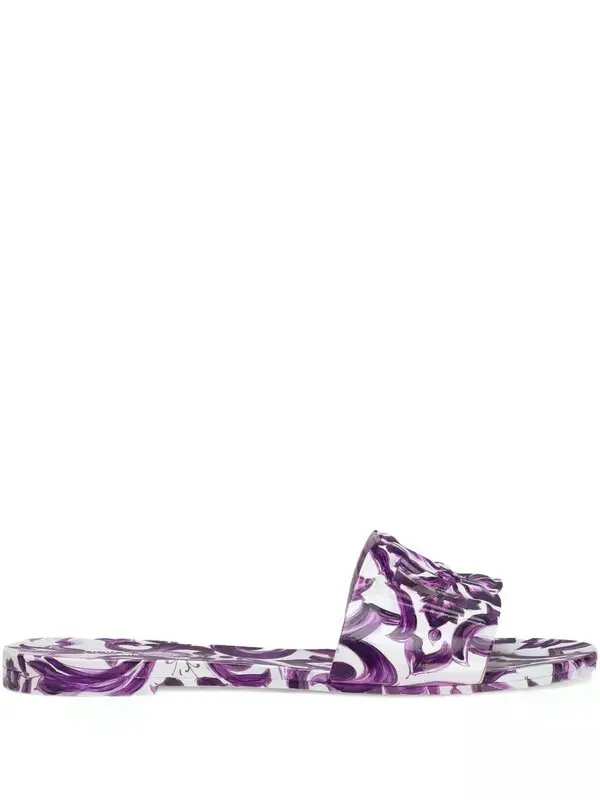 Dolce & Gabbana Maiolica-print Slides - White
