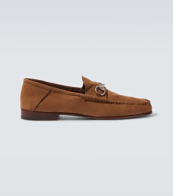 Gucci Gigi Horsebit Suede Loafers - Brown