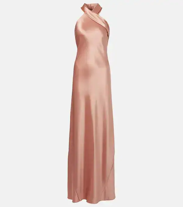 Galvan Pandora Rosetta Gown - Pink | Editorialist