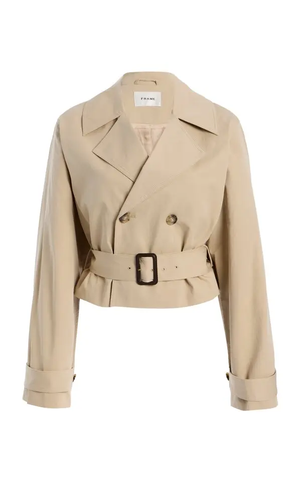 FRAME The Uniform Cotton Trench Jacket - Neutral
