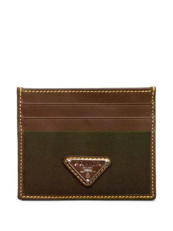 Prada Leather Card Holder - Green