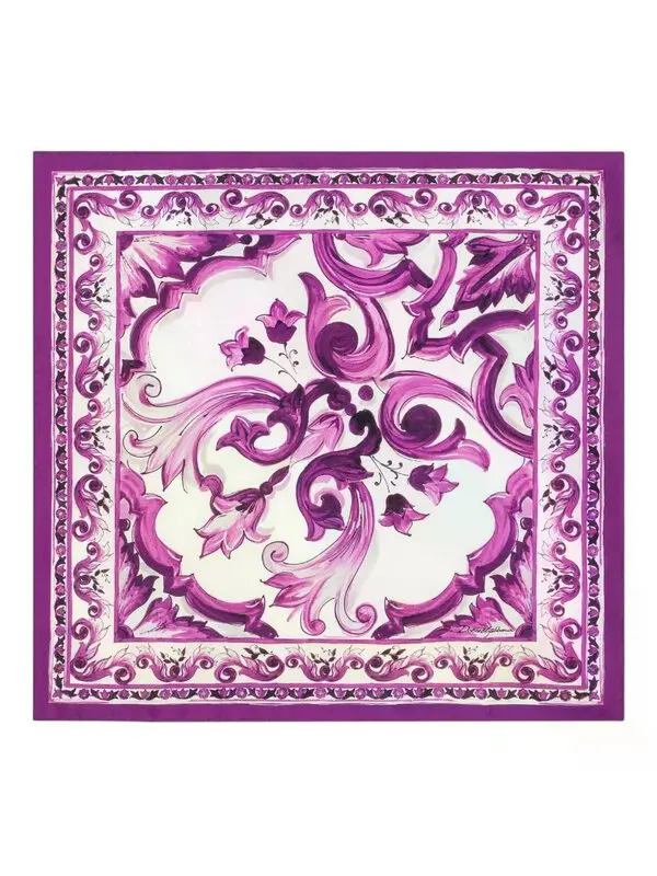 Dolce & Gabbana Maiolica-print Scarf - White