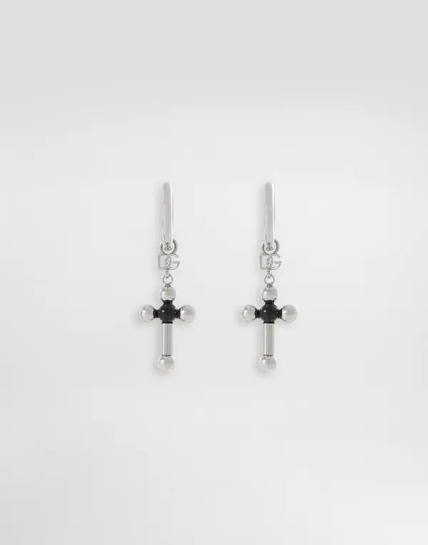 Dolce & Gabbana Creole Earrings With Cross