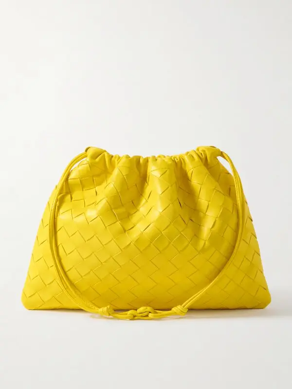 Bottega Veneta Intrecciato Leather Pouch - Yellow