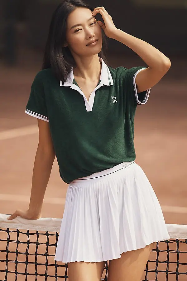 Varley Clemency Mid-rise Pleated Skort - White