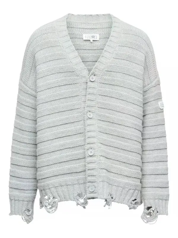 MAISON MARGIELA Ribbed Button-up Cardigan - Grey