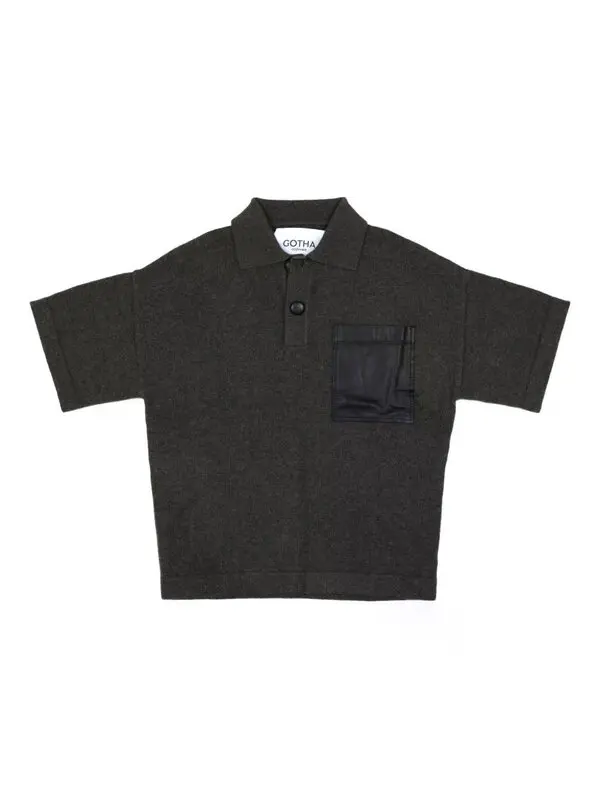 GOTHA Mélange-effect Polo Shirt - Black