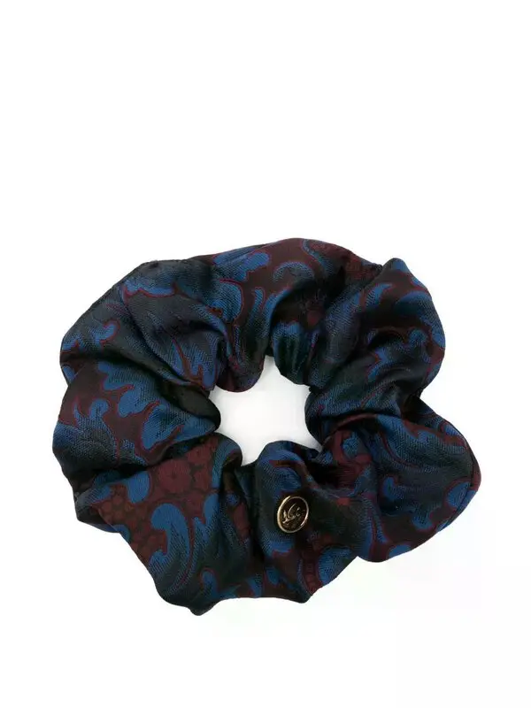 Etro Graphic Print Scrunchie - Blue