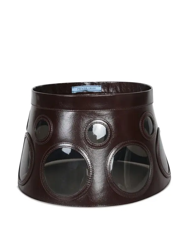 Prada Leather Visor - Brown