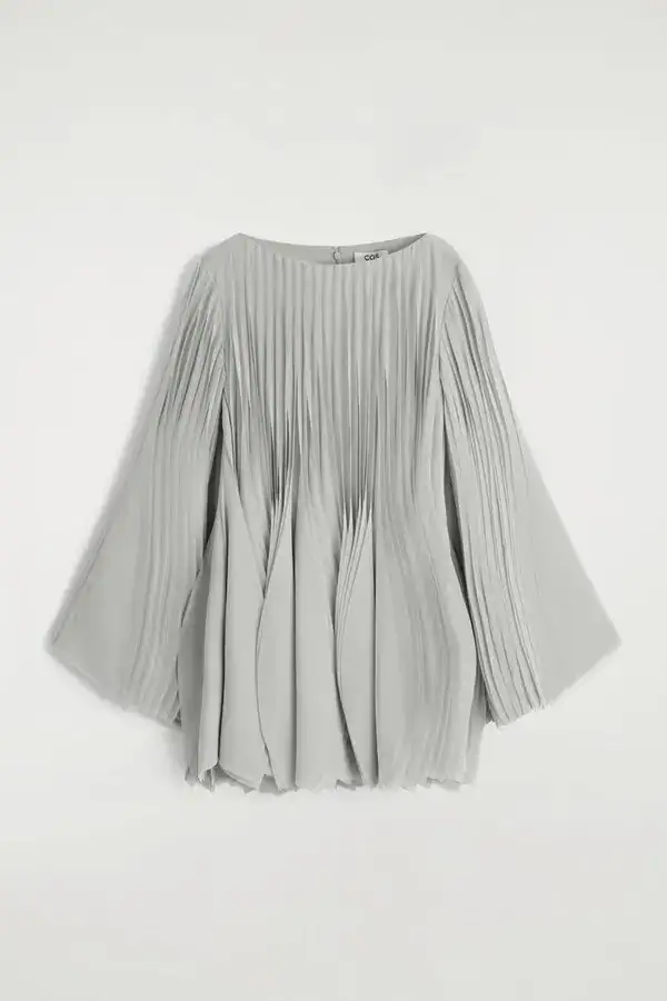 Cos Petal Mini Dress In Gray - 30% Off | Editorialist