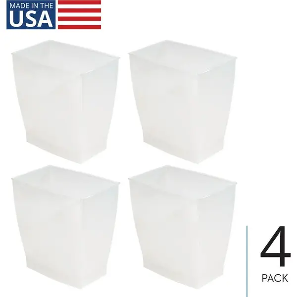 IDESIGN Small Rectangular Bathroom Trash Cansset Of 4gray