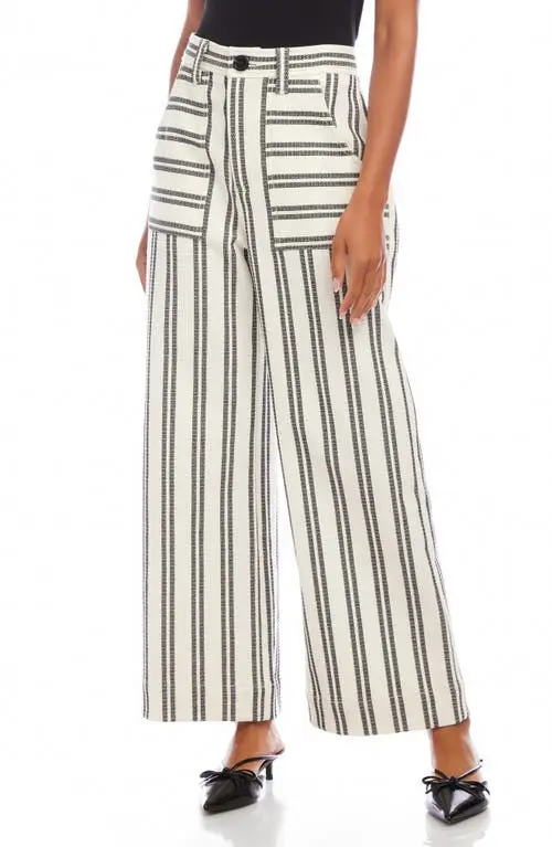 Fifteen Twenty Rylee Wide Leg Crop Pants - Stripe