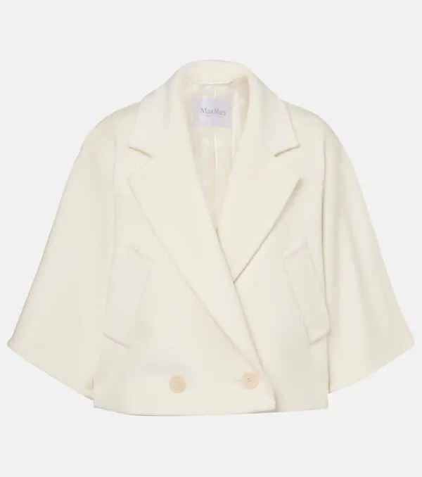 Max Mara Galea Wool And Cashmere Pea Coat - White