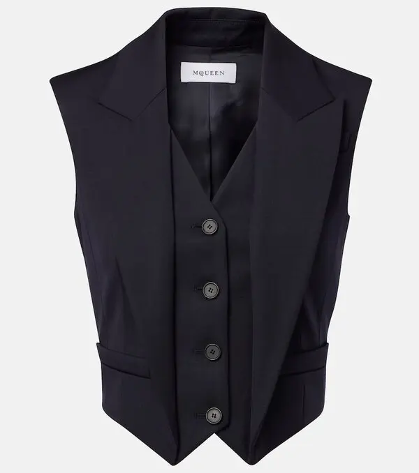 Alexander McQueen Cropped Wool Vest