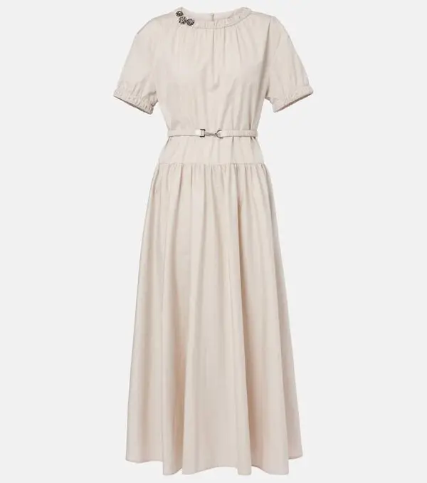 Max Mara Terry Cotton Poplin Midi Dress
