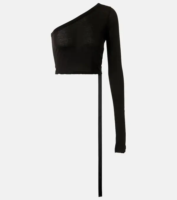 Rick Owens Ziggy One-shoulder Crop Top - Black