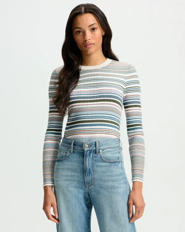 Veronica Beard Palmas Striped Sweater
