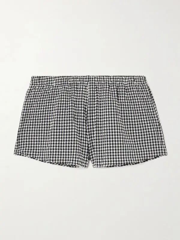 Hunza G Gingham Seersucker Shorts - Black