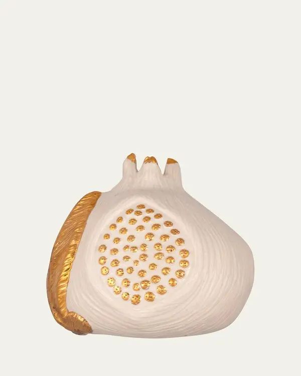 SILVIA FURMANOVICH Ceramic Decorative Pomegranate With Gold Leaf Application, Medium