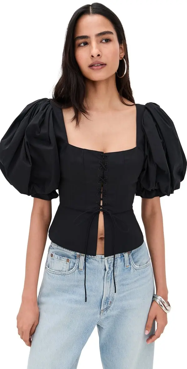 Ronny Kobo Midler Puff-sleeve Top