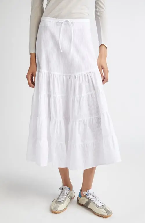 Paloma Wool Long Etoile Striped Tiered Cotton Maxi Skirt