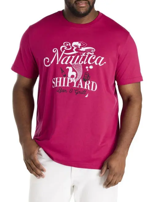 NAUTICA Big & Tall Shipyard Graphic Tee - Deepfuschi