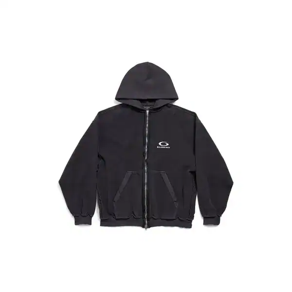 Balenciaga Loop Sports Icon Inside-Out Hoodie Regular Fit - Black