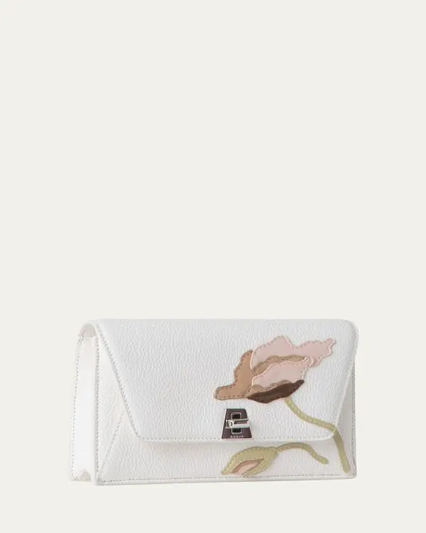 Akris Anouk Envelope Flower Leather Shoulder Bag