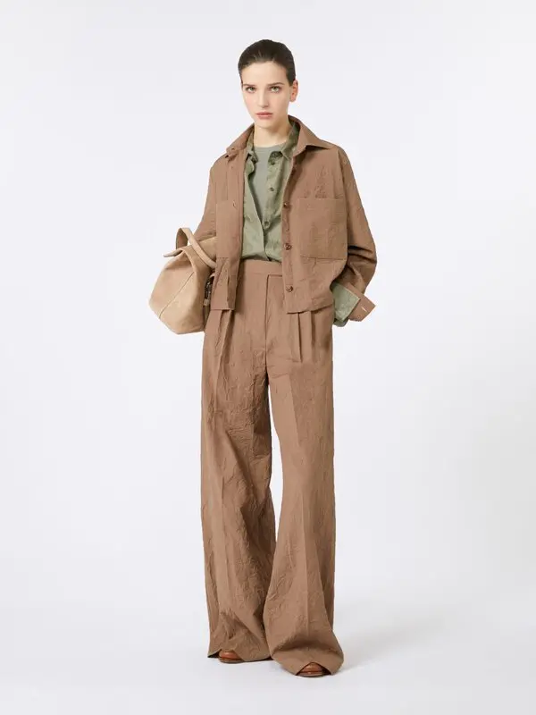 Max Mara Wool Canvas Wide-leg Trousers