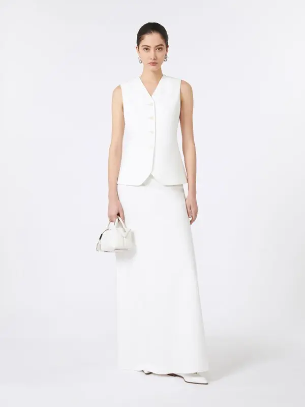 Max Mara Compact Jersey Gilet - White