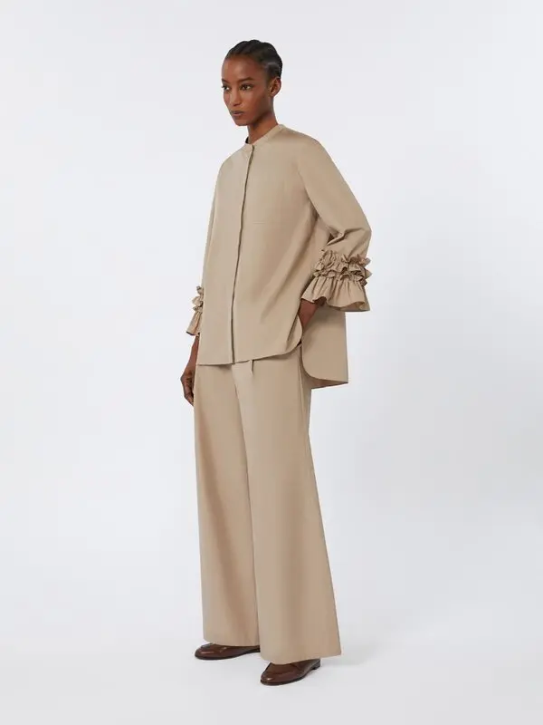 Max Mara Wide-fit Cotton Poplin Trousers - Turtledove
