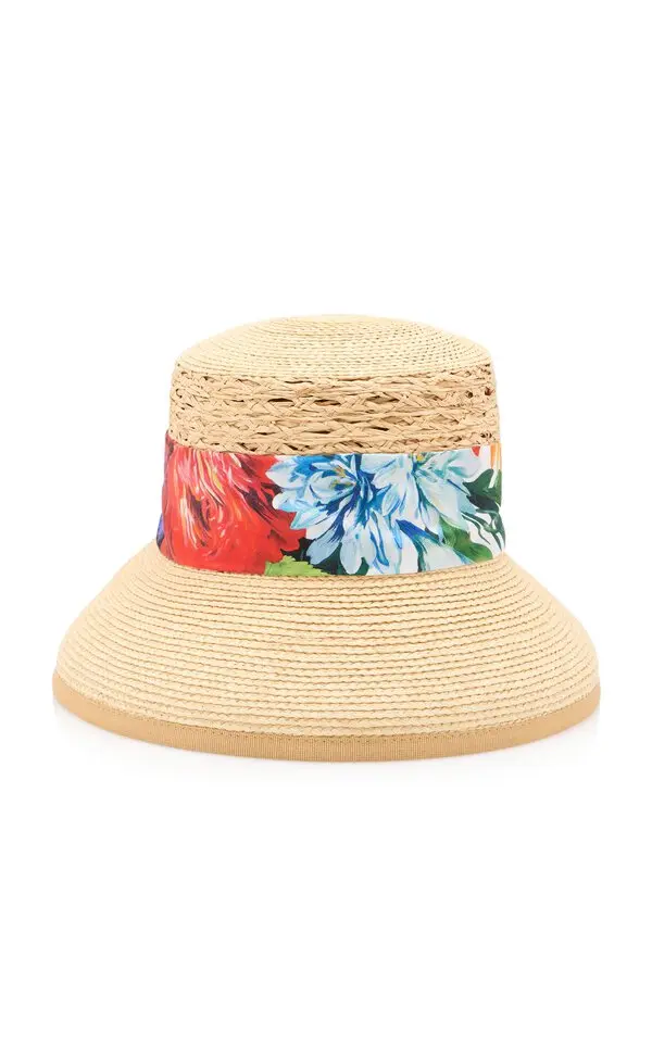 Dolce & Gabbana Raffia Bucket Hat With Scarf - Multi