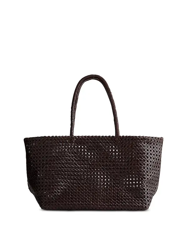 Madewell Handwoven Caned Leather Tote - Dark Carob