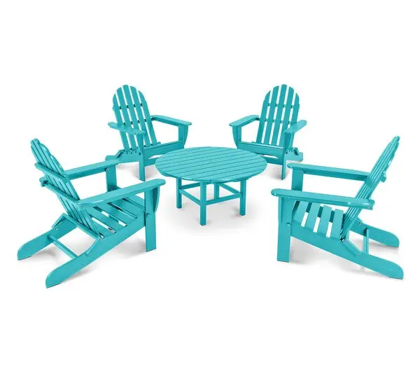 POLYWOOD Classic Folding Adirondack 5-piece Con Ersation Group