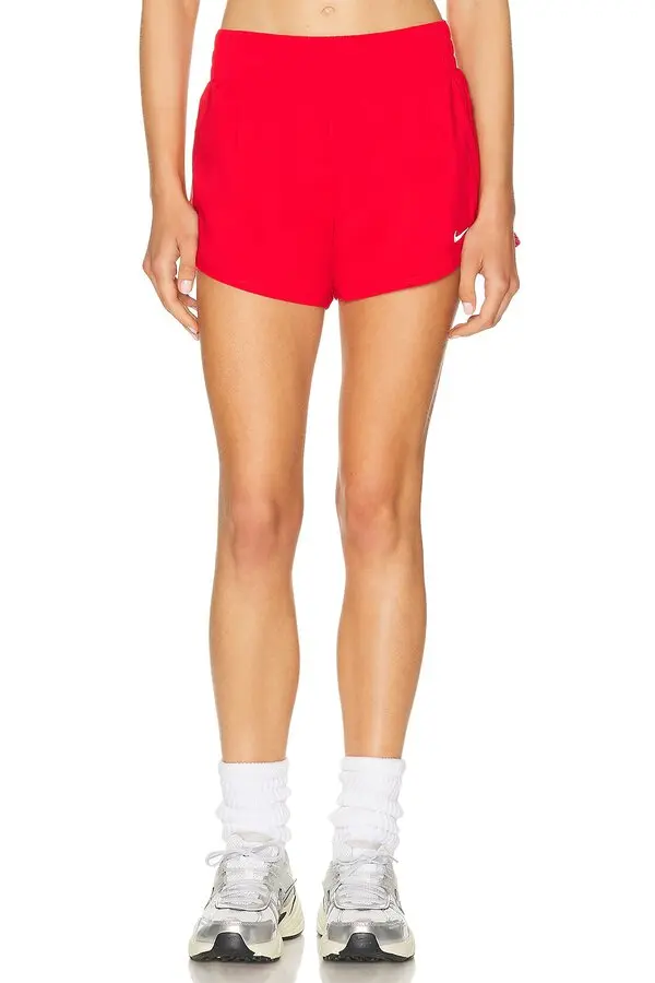 Nike One Dri-fit Mid-rise 3" Brief-lined Short - University Red & Reflective Silver