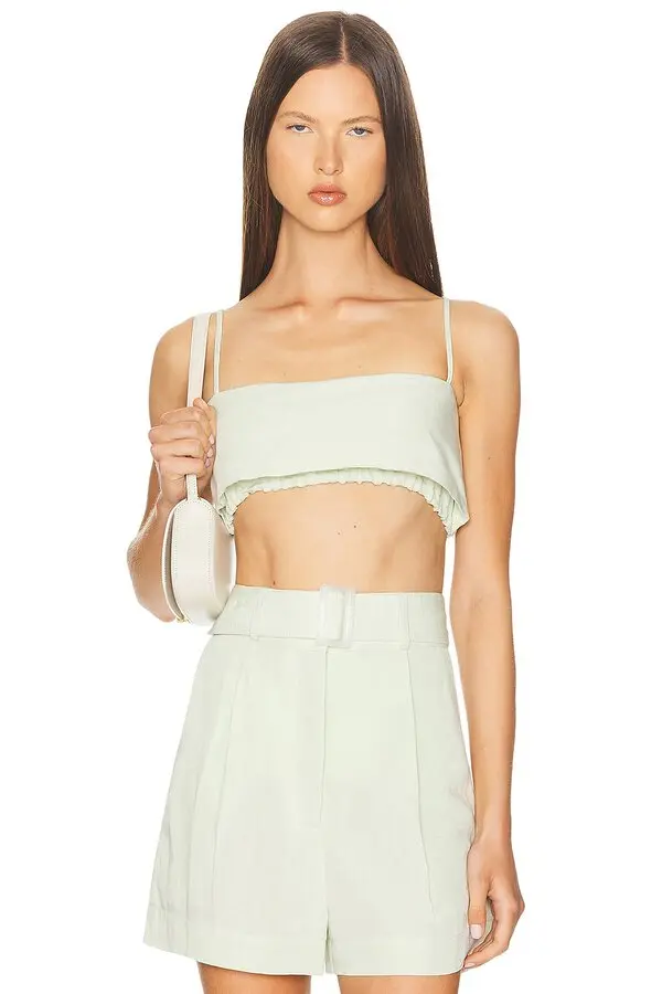Matthew Bruch Structured Bandeau Crop Top - Pear