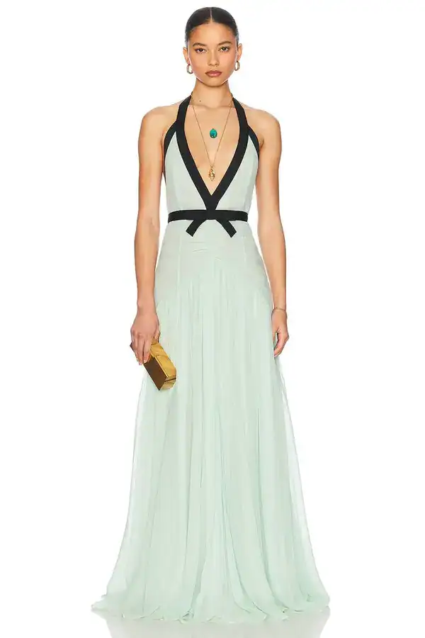 mint green and black dress Lime green cashmere blend turtleneck main image 0