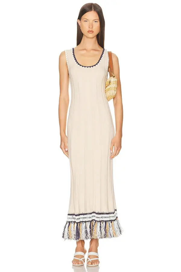 Simkhai Julianna Tank Midi Dress - Sand Multi