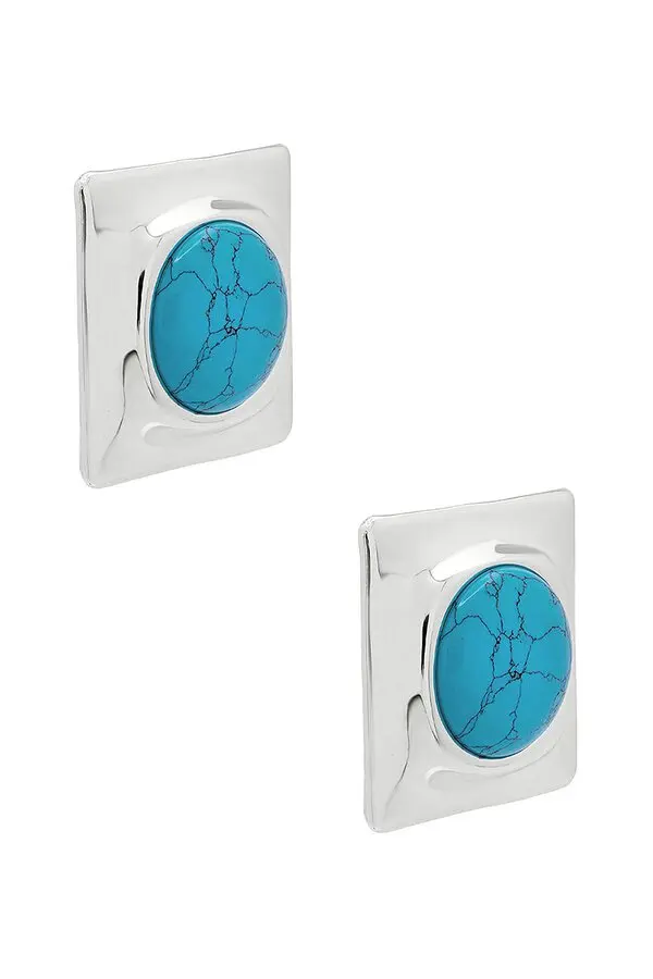 Ronny Kobo Joan Turquoise Stone Earrings - Silver & Turquoise