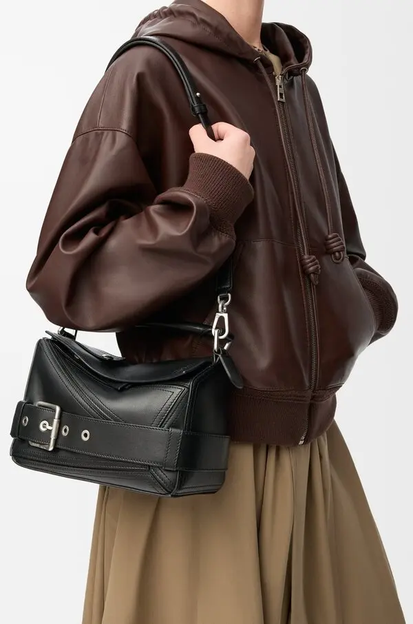 Loewe Small Puzzle Biker Bag - Black
