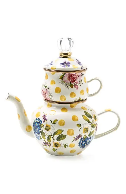 MACKENZIE-CHILDS Wildflowers Nested High Tea Set - White Multi