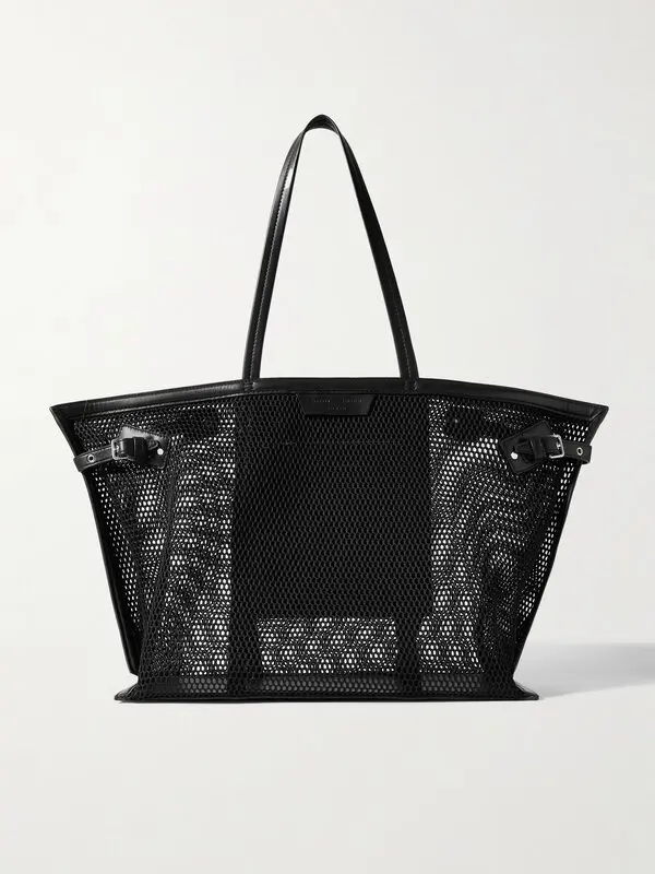 Proenza Schouler Days Leather-trimmed Mesh Tote - Black