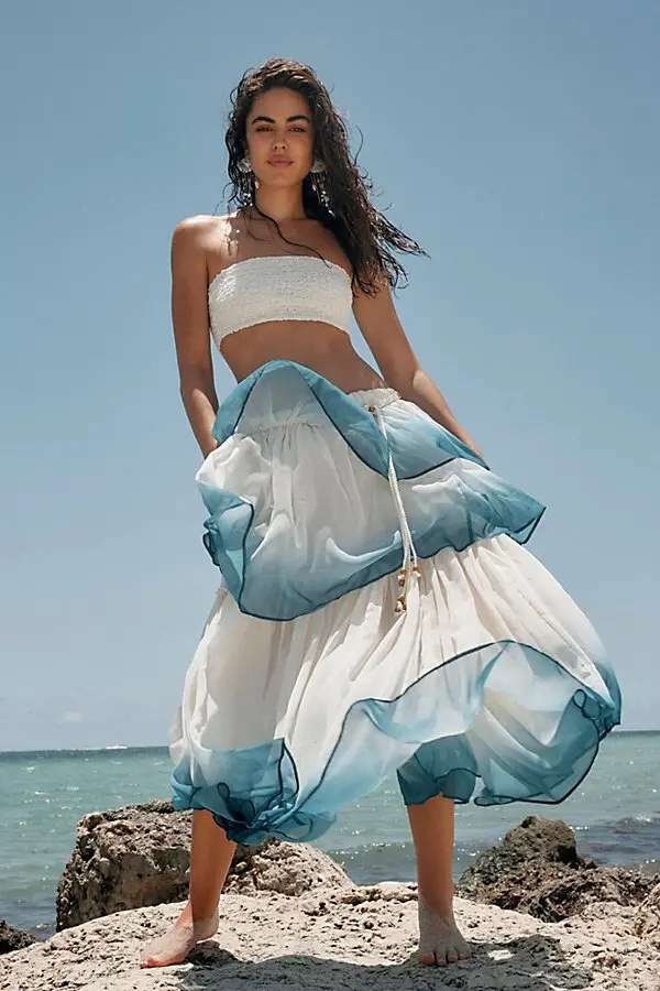 Free People Dip Into The Tiers Maxi Skirt