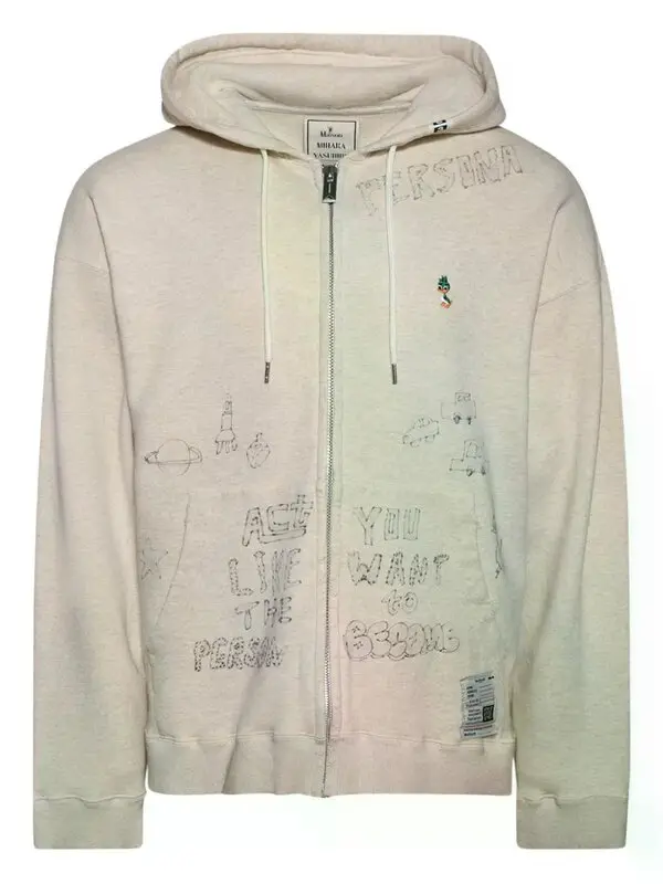 Mihara Yasuhiro Distressed Zip-up Hoodie