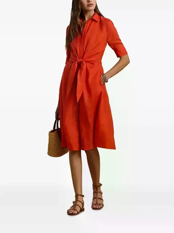 Ralph Lauren Button-down Belted Midi Dress