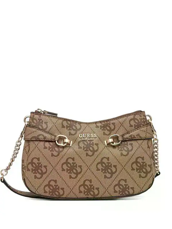 Guess Logo-Print Shoulder Bag In Neutrals 5% Off Editorialist